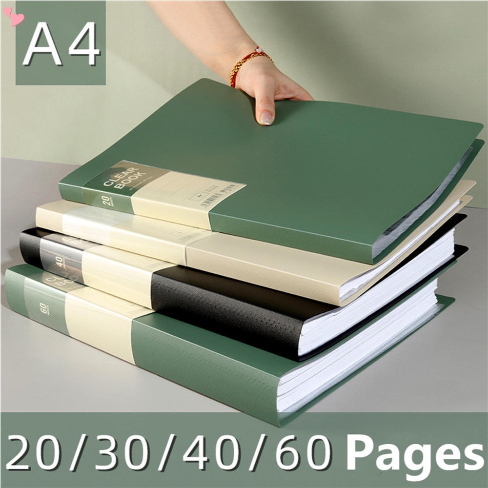 A4 Display Book 20/30/40/60 Pages Transparent Insert File Folder ...