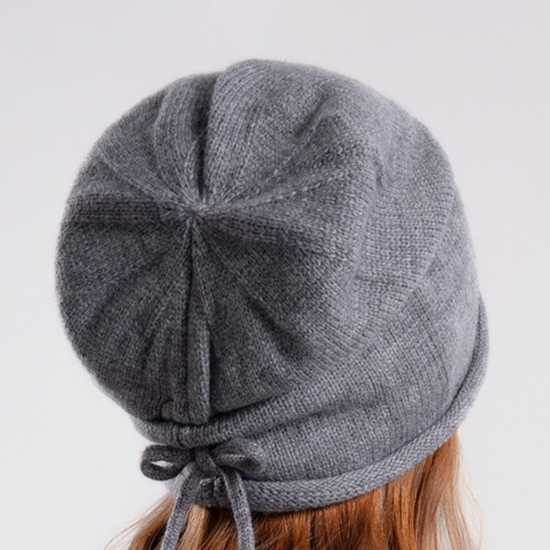 Winter Thin Knitted Pile Cap Warm Cold Cap Drawstring Big Head ...