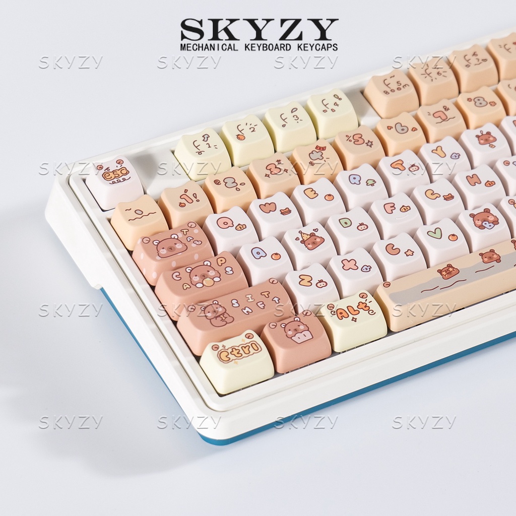 Capybara Keycaps MAO Profile Cute PBT Dye Sub Mechanical Keyboard ...