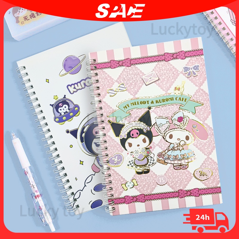 A5 Cartoon Kuromi Notebook girls Cute Mymelody Cinnamoroll book school ...