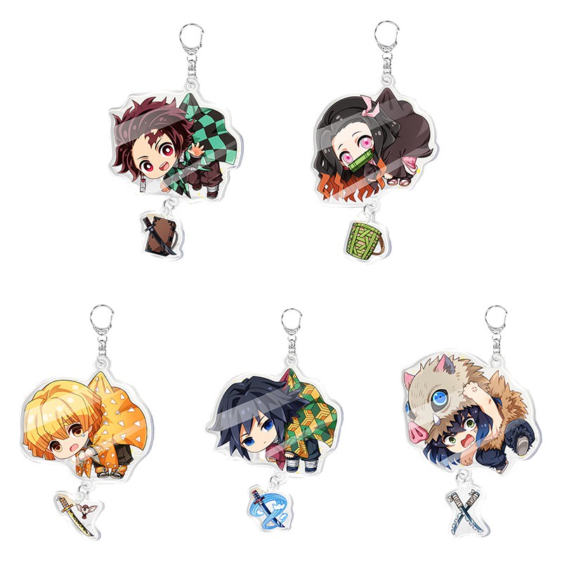 Anime Demon Slayer Kimetsu no Yaiba keychain Kamado Tanjirou Hashibira ...