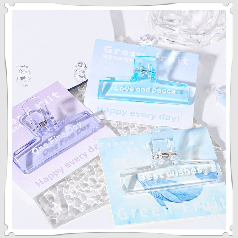 Colorful Transparent Acrylic Binder Clip Planner Clip Paper Clamp ...