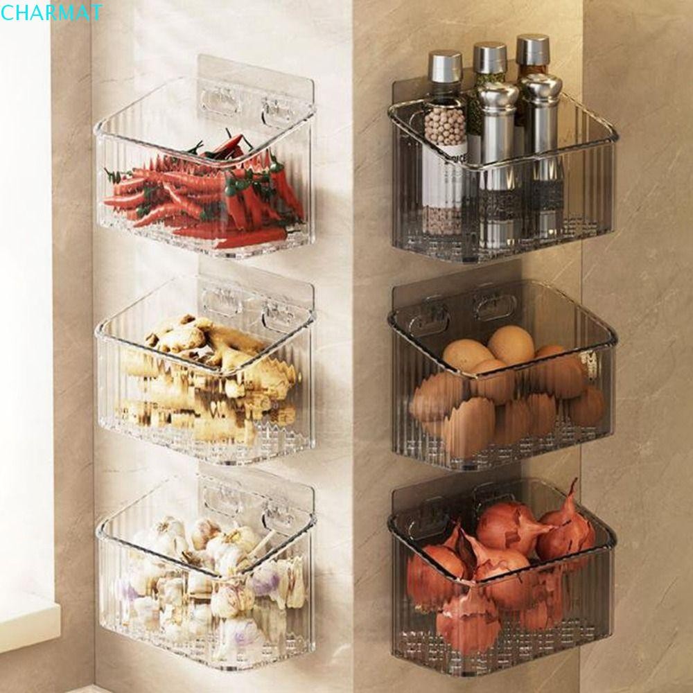 CHARMAT Ginger Garlic Storage Baskets, Plastic Transparent Onion ...