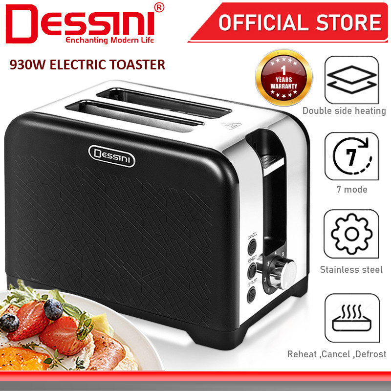 DESSINI ITALY Double Sided Electric Bread Toaster Sandwich Maker 7 ...