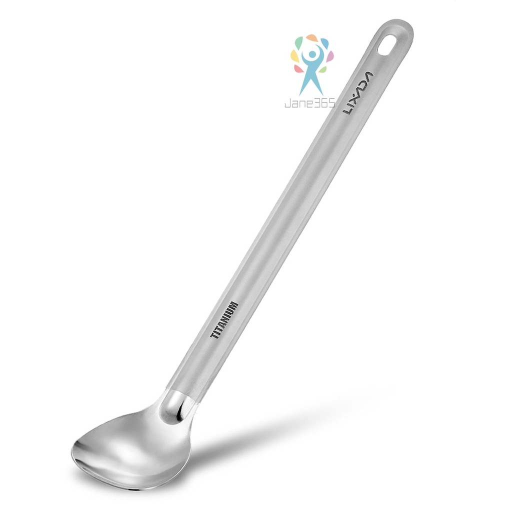 Lixada Titanium Long Handle Spoon with Polished Bowl Outdoor Portable ...