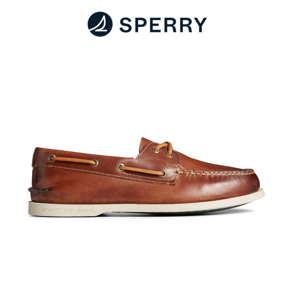 Sperry Men's Authentic 2-Eye Burnished Boat Shoe - Tan (STS25771 ...