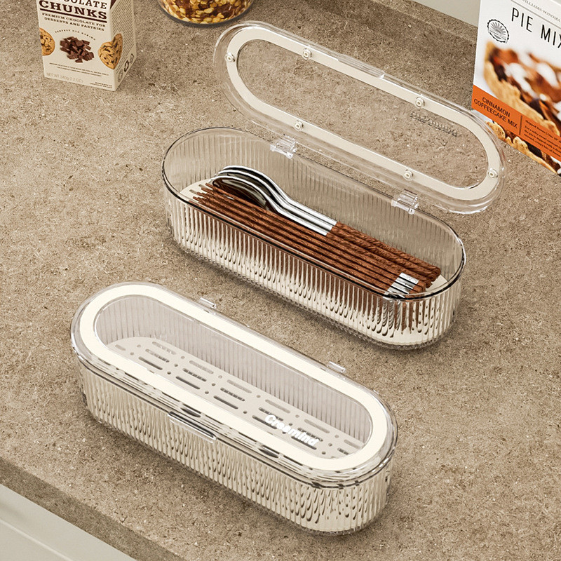 Chopsticks Box with Lid Anti-dust Chopsticks Cage/Simple Drain ...