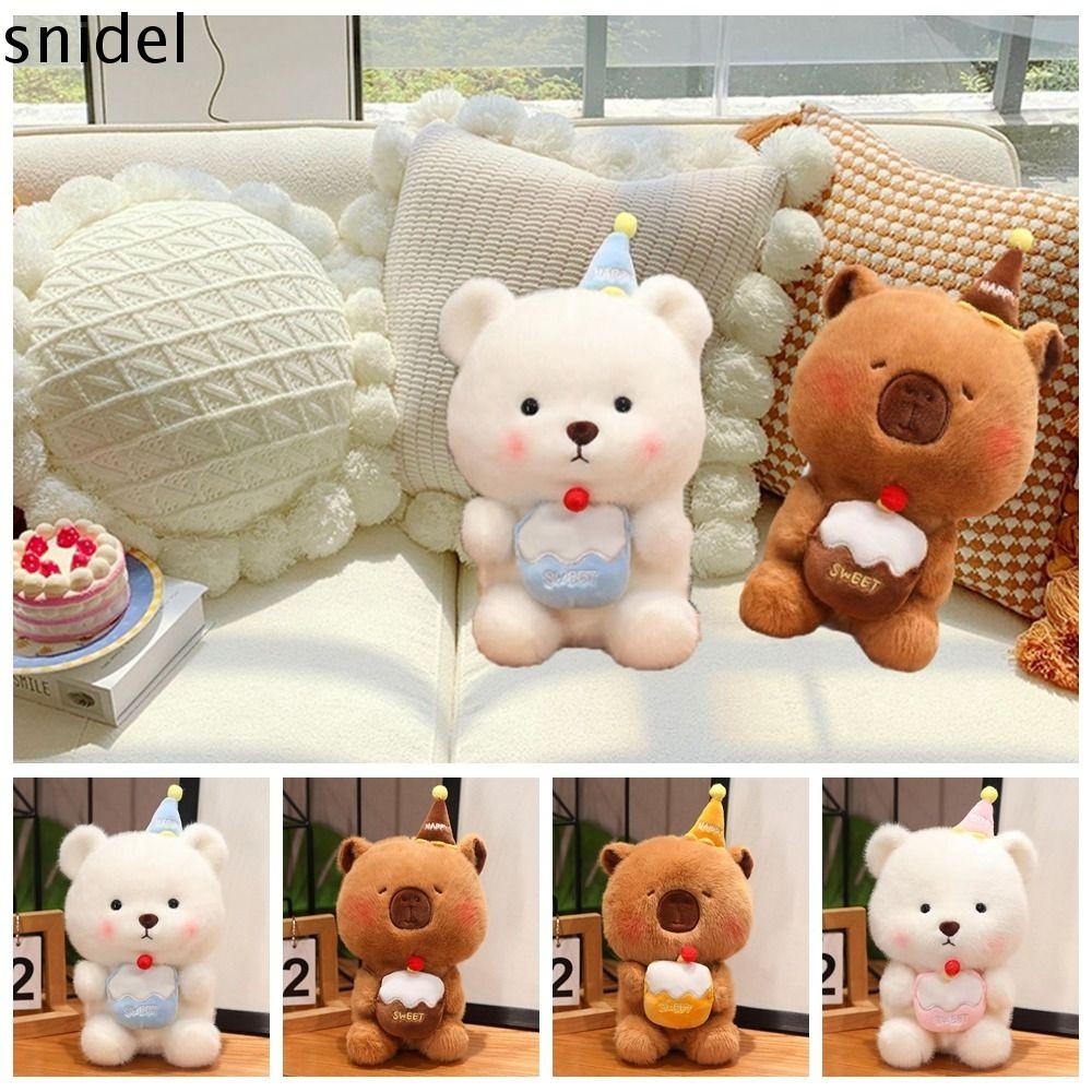 SNIDEL Capybara Bear Cake Plush Toy, Collection Soft Stuffed Bear Plushie Doll, Baby Sleeping ...