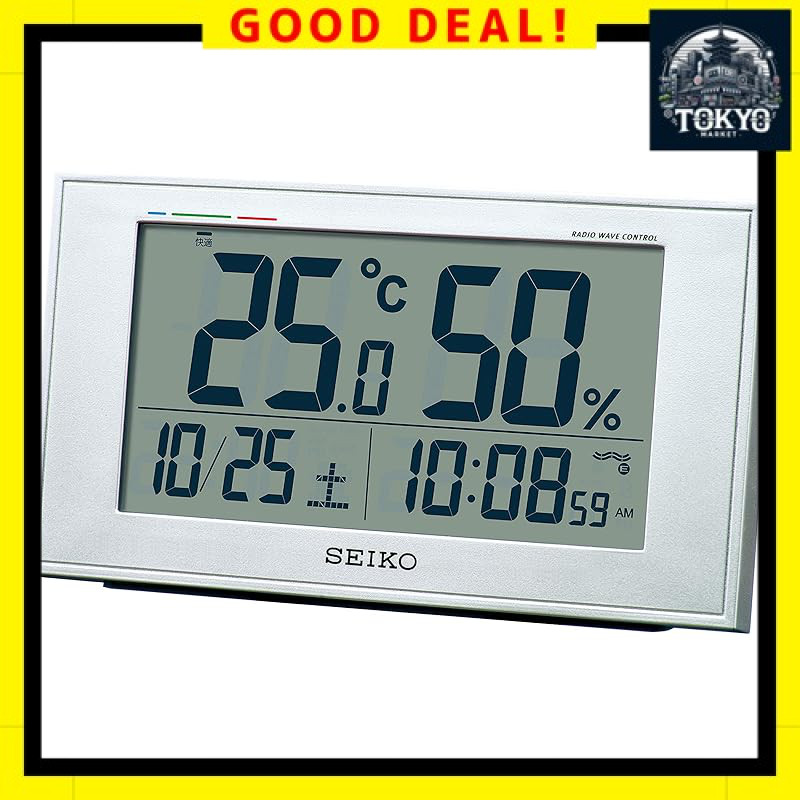 Seiko Clock Desk Clock Alarm Clock Radio-Controlled Digital Calendar ...