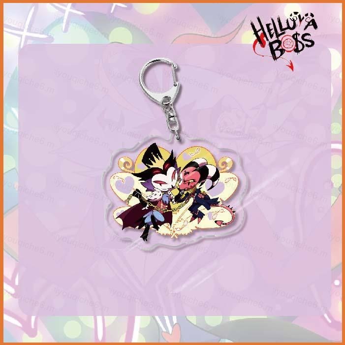 gre9 Helluva Boss Blitzo Moxxie Millie Loona Stolas Fizzarolli Acrylic key holder keychain bag ...