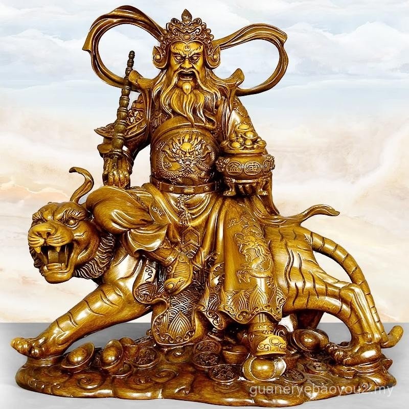 Dewa Kekayaan Zhao Gongming Patung Hiasan Menunggang Harimau Dewa ...