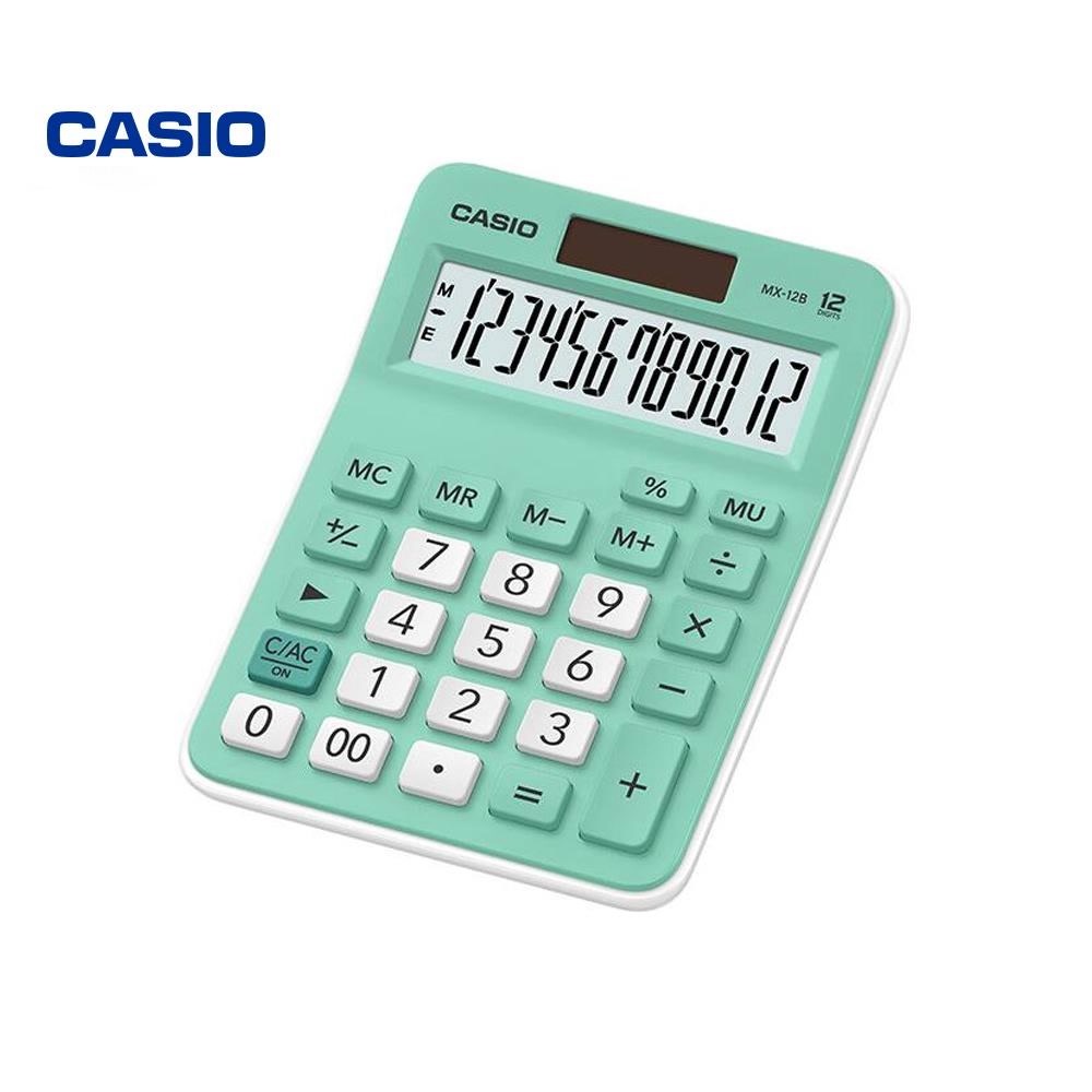 StationORI - CASIO 12 digits Practical Calculators Mini Desk Type MX-12B (Green) | Shopee Malaysia
