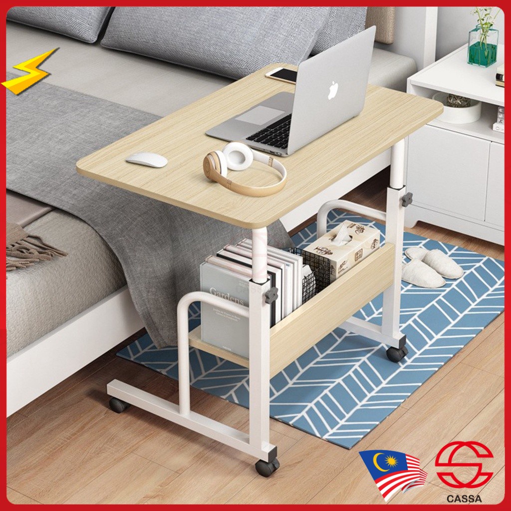 Cassa Sevil Mobile Height-Adjustable Table 60X40cm with Wheels Computer ...