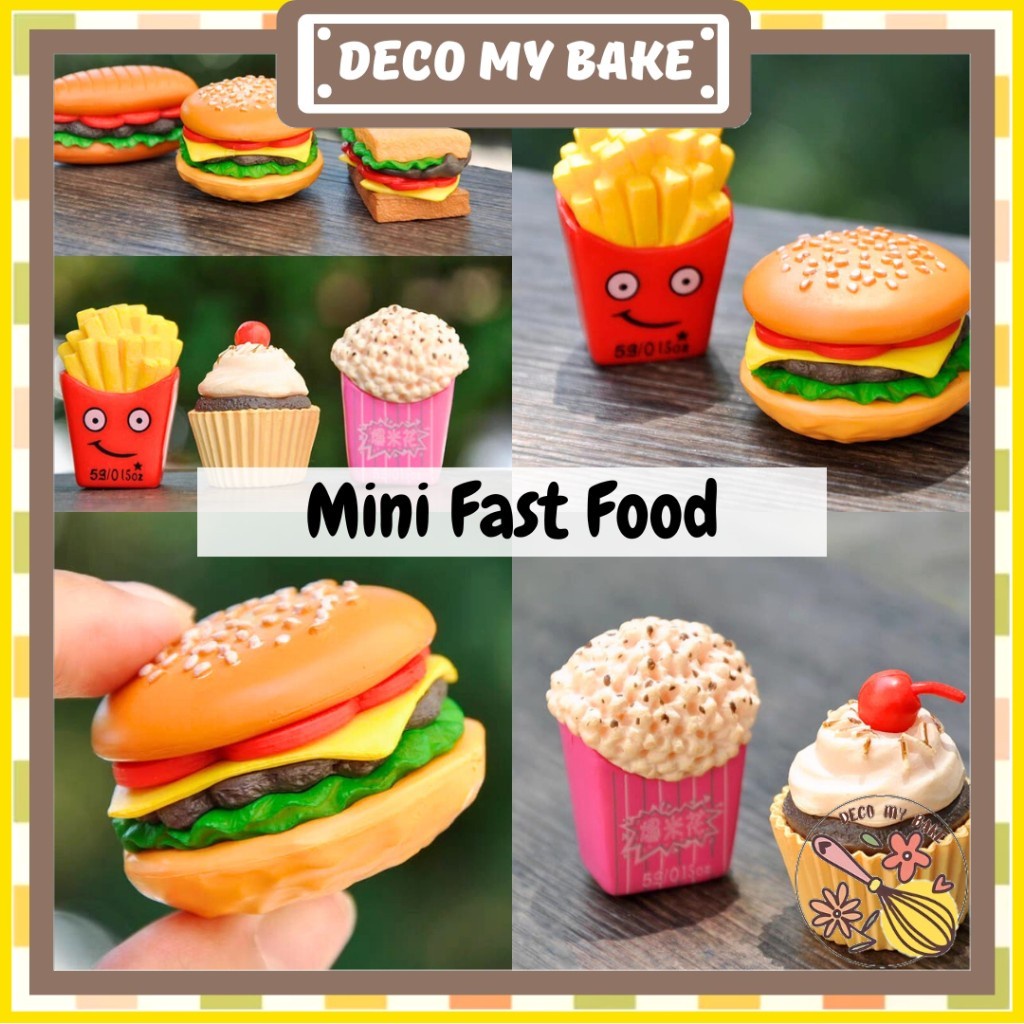DMB Mini Fast Food Burger Sandwich Popcorn Fries Cupcake Cake ...