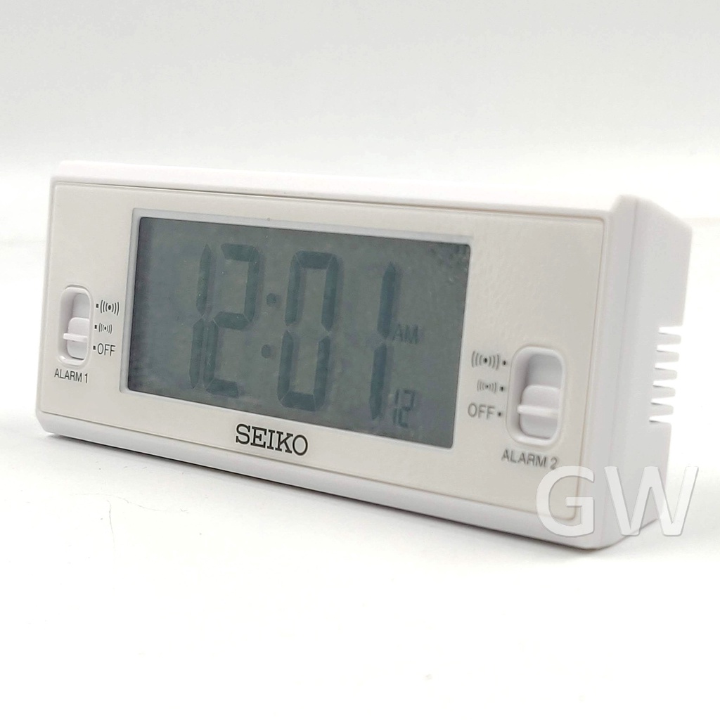 100% ORIGINAL SEIKO Digital Dual Alarm Clock Volume Calendar ...
