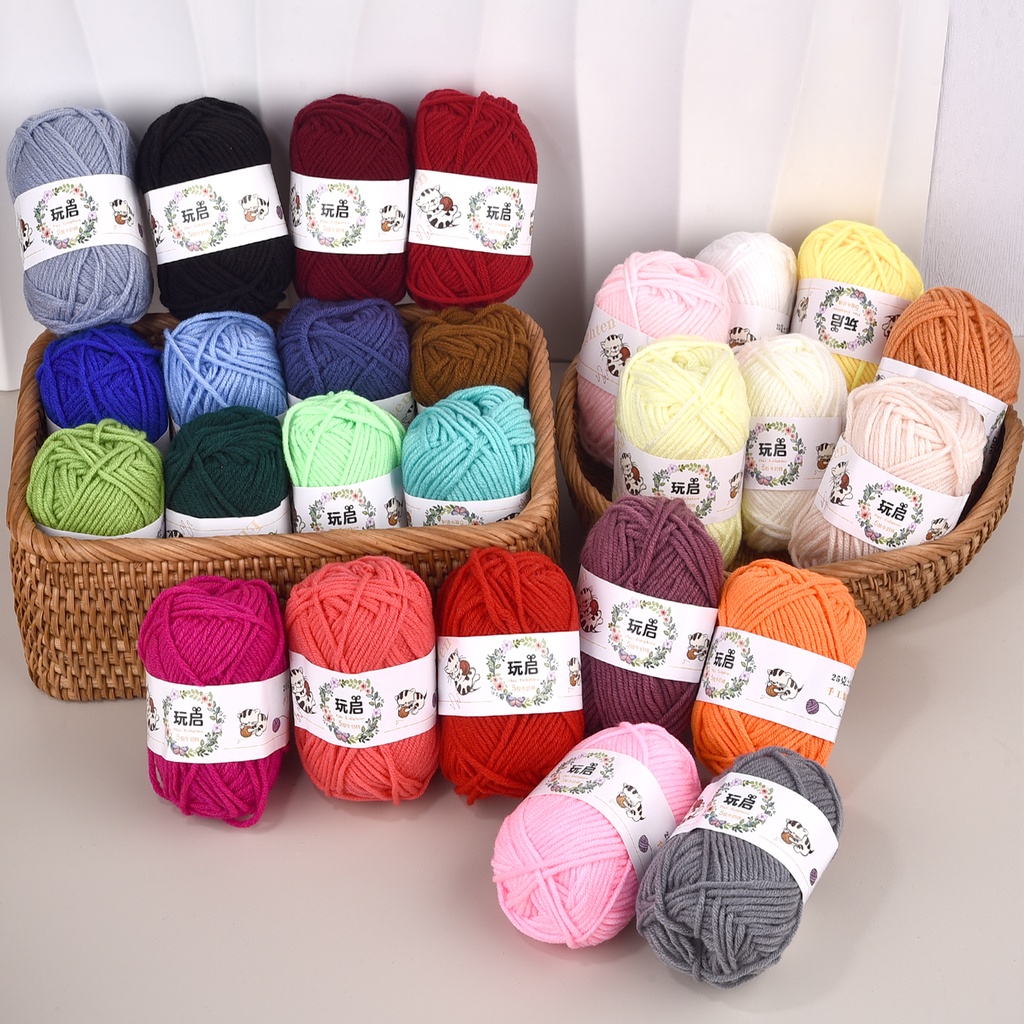 25g 5-strand Combed Milk Cotton Wool Ball Doll Blanket Hook Shoes ...