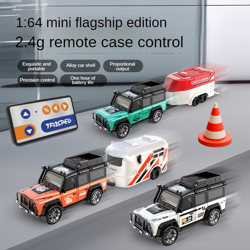 Mini remote control car 1:64 alloy car model with light off-road ...