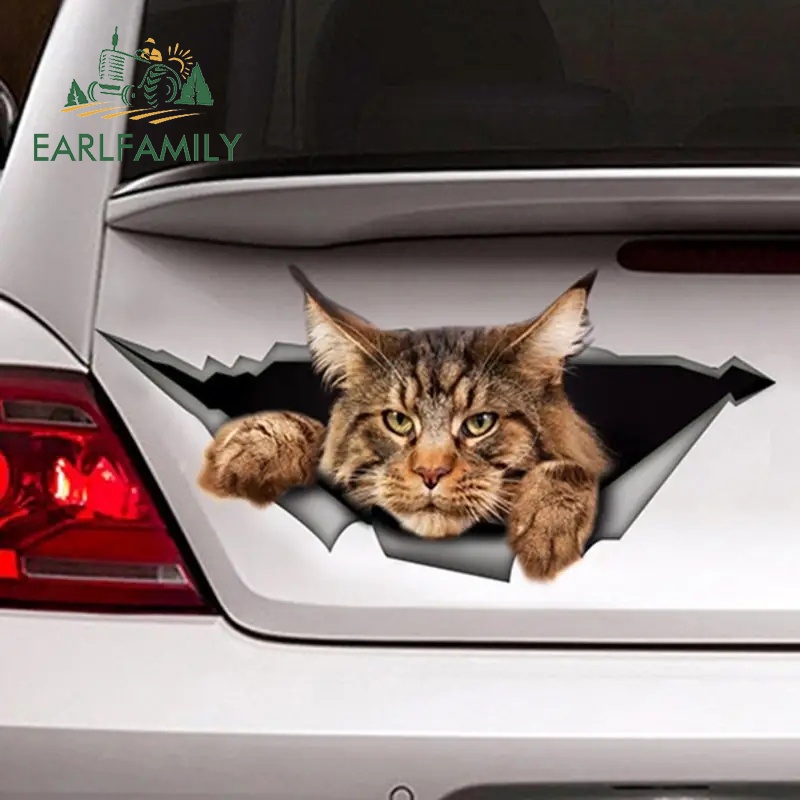 EARLFAMILY 13cm Cute Cat Tear Car Sticker for Car Body Motorcycle ...