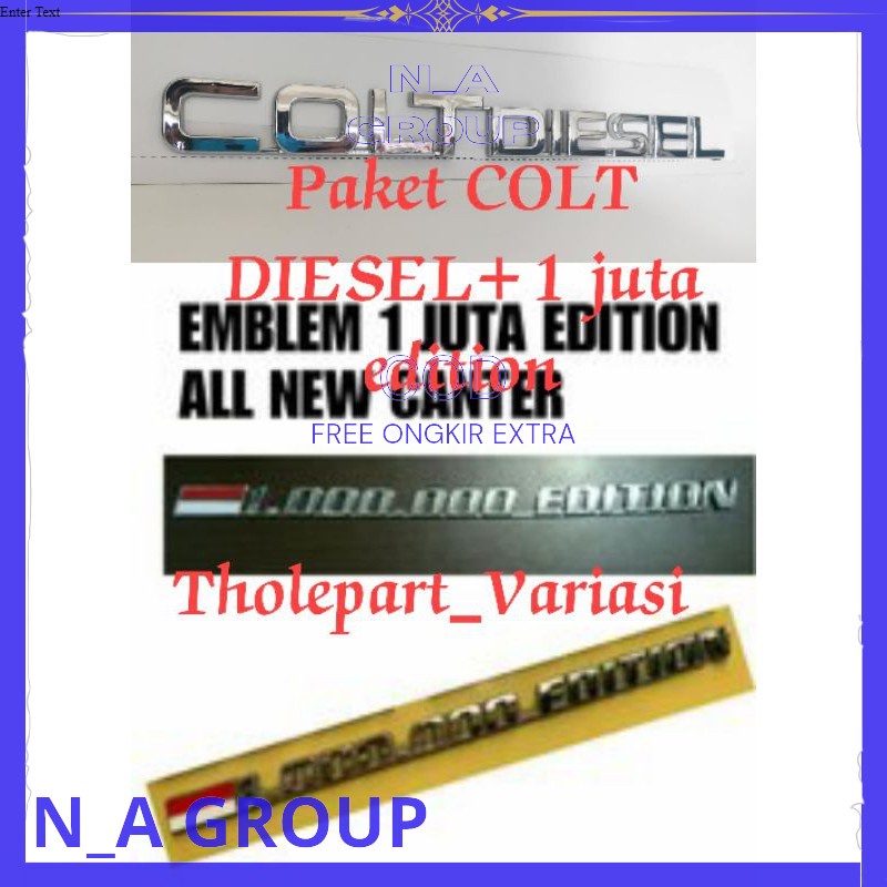 Package of 2 COLT DIESEL Emblems+1 million edition all-new Canter ...