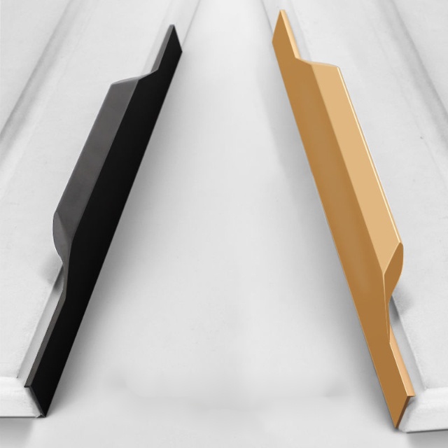 Long Black Wardrobe handle Drawers Customized Invisible Handles Dark ...