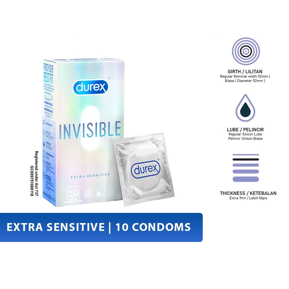 Durex Condoms Real Feel / Invisible Extra Sensitive / Invisible Extra ...