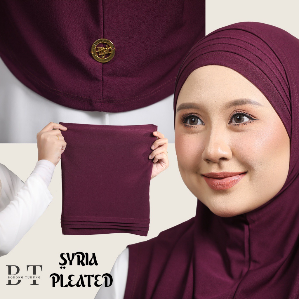 Tudung Syria Pleated Mosscrepe | Tudung Sarung Syria 2pc set | Shopee ...
