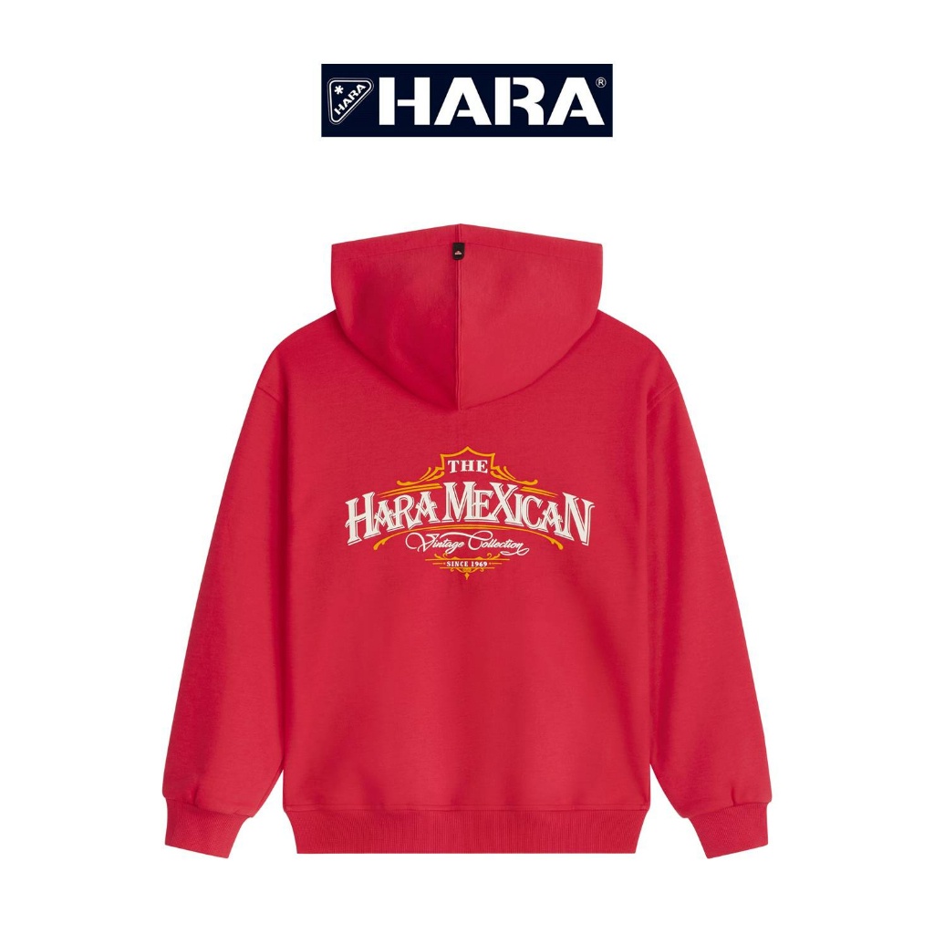 Hara Hoodie Mexican style Red Zipper Front Screen Cotton 1 Stretch ...