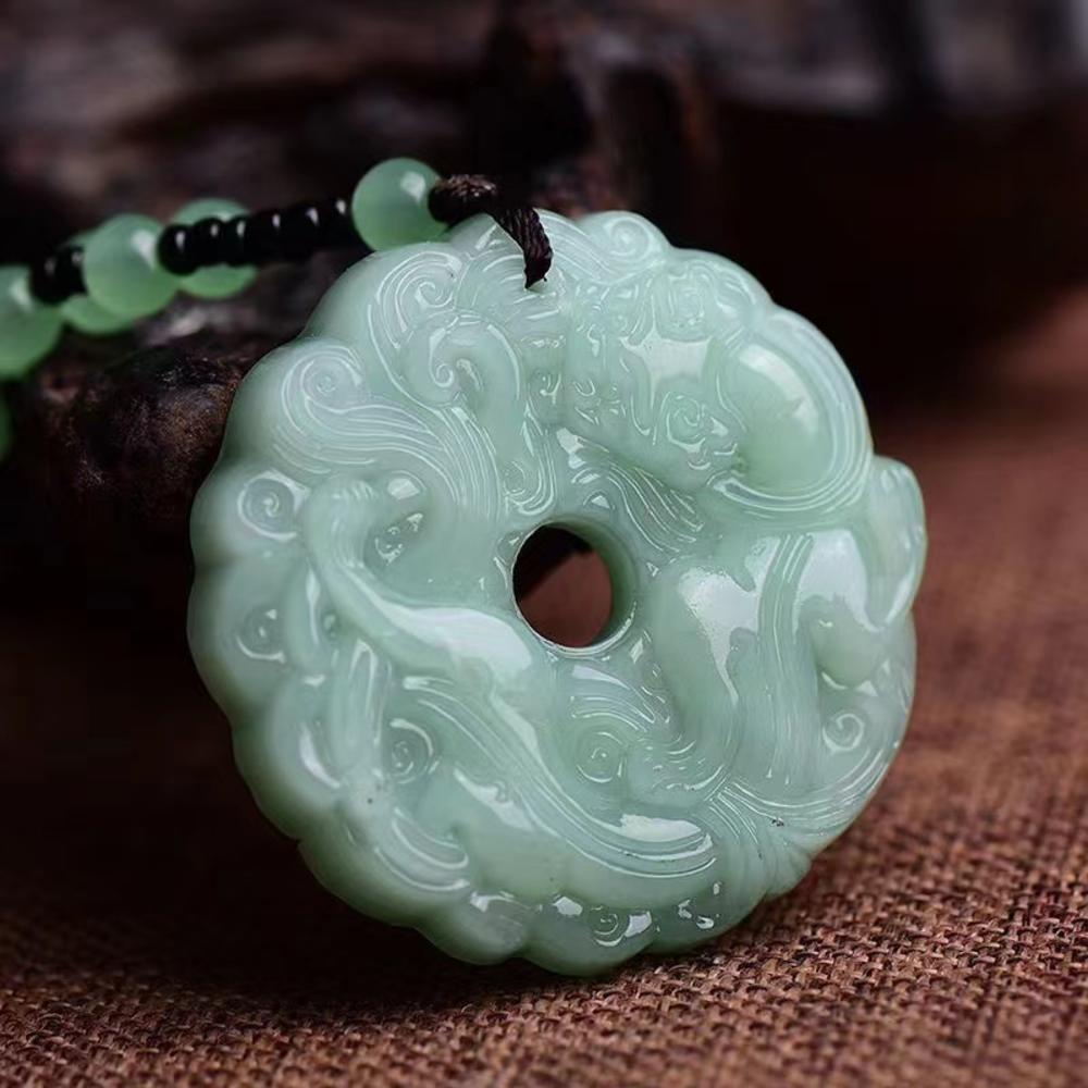 Imitating Hetian jade Emerald Money Pixiu Pendant Necklace Jewellery ...
