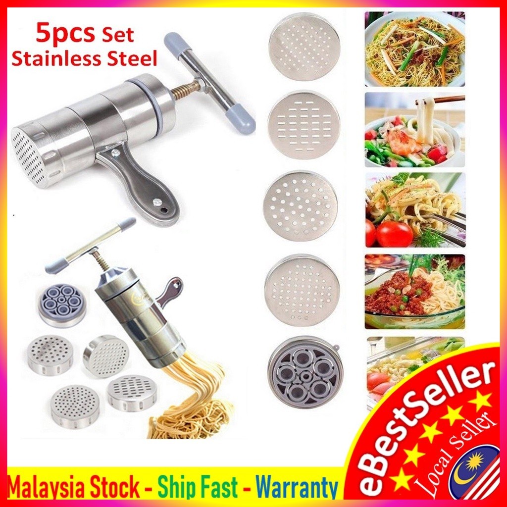 5pcs Set Mold DIY Stainless Steel Noodle Maker Pressure Surface Machine ...