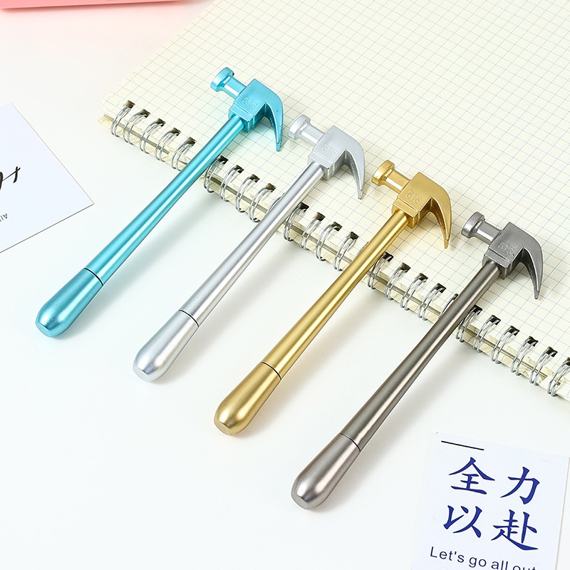 M&P New metallic claw hammer gel pen cute hammer shape student ink pen ...