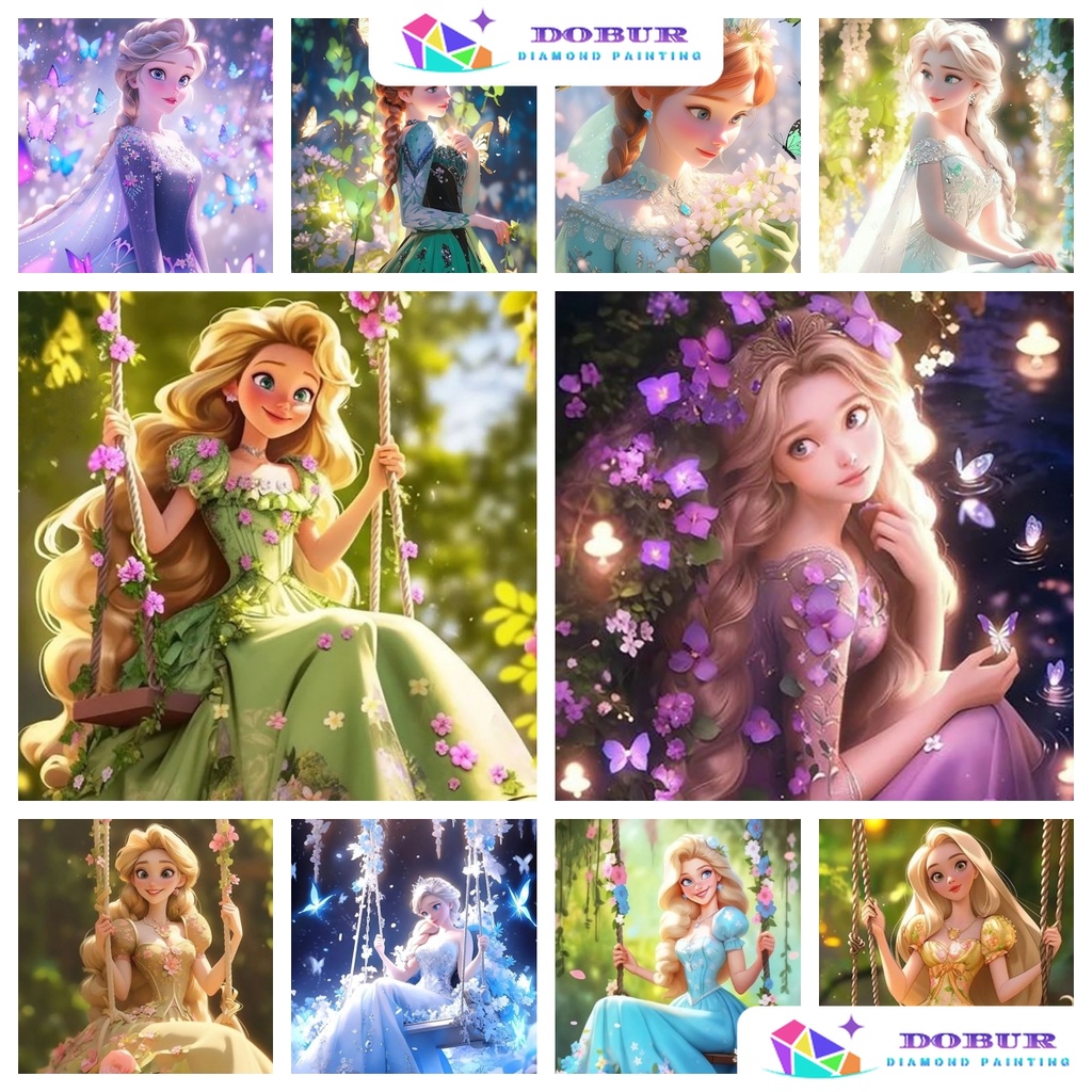 DOBUR | Diamond Painting Set | Disney Princess 5D DIY Round Full Drill ...