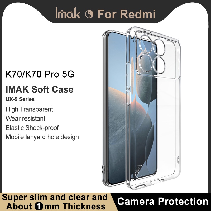 Original Imak Casing POCO F6 Pro 5G Transparent Soft TPU Back Case ...