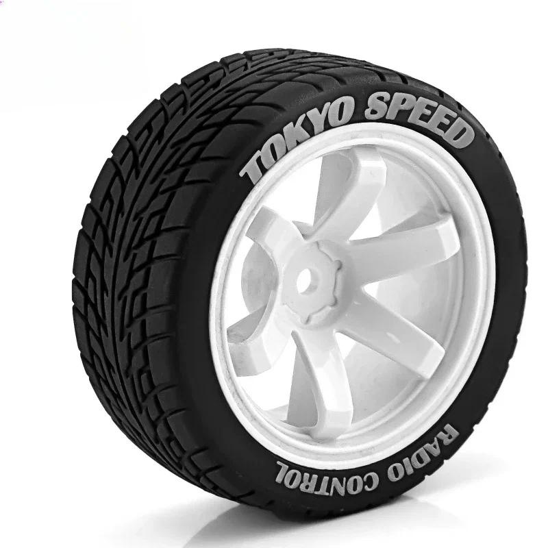 RS RC 1/10 RC Rally Racing Wheels Tires On Road Car Rubber Tyres 12mm ...