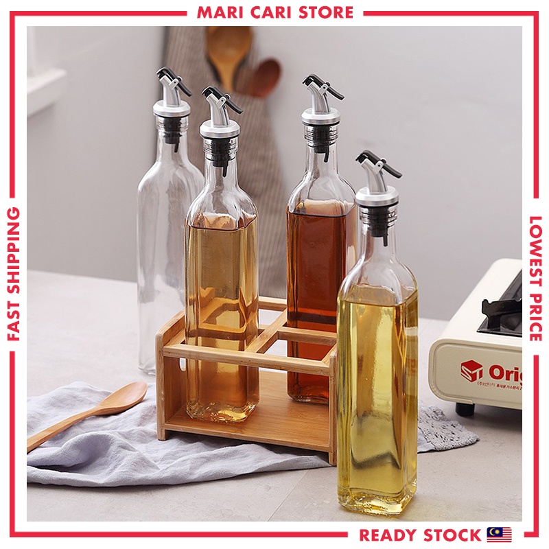 Glass Oil Dispenser 250ml 500ml Seasoning Glass Condiment Bottle Olive ...