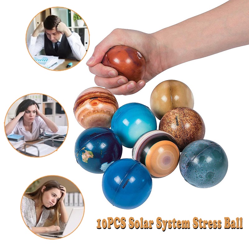 10PCS Solar System Stress Squeeze Ball Kid Early Educational Toy Solar ...