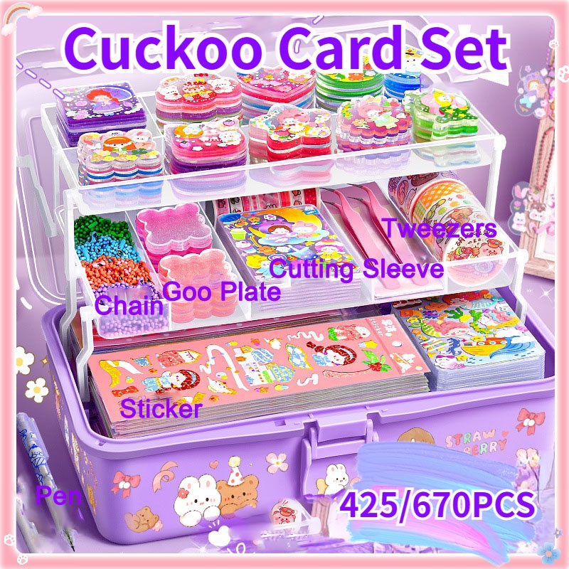 670PCS Full Set Cuckoo Material Sticker Package Kids Keychain DIY Tools ...