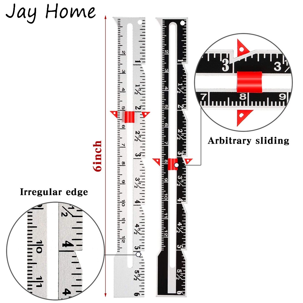 3Colors Sliding Gauge Sewing Measuring Tool Aluminum Quilting Ruler for ...