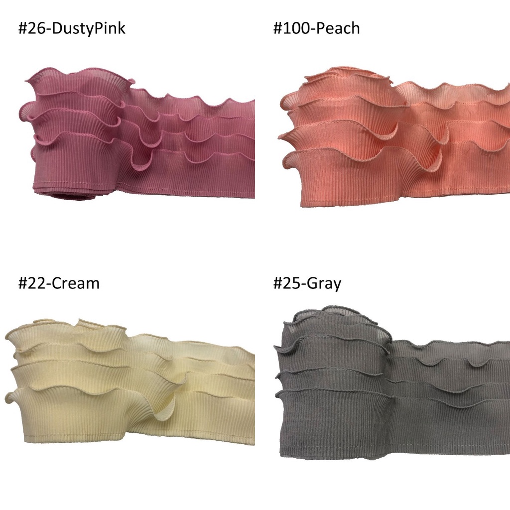 4 Layer Lace Pleated Ruffle Chiffon Lace // Layered Ruffle Border Lace ...