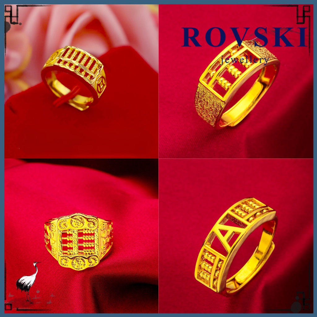 ROVSKI Fashion Korean Ready Stock Jewelry Abacus Rings Gold plated for ...