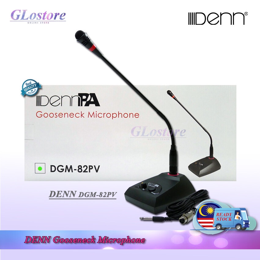 DENN PROFESSIONAL GOOSE NECK DESKTOP MICROPHONE DGM-82PV FOR CONFERENCE ...