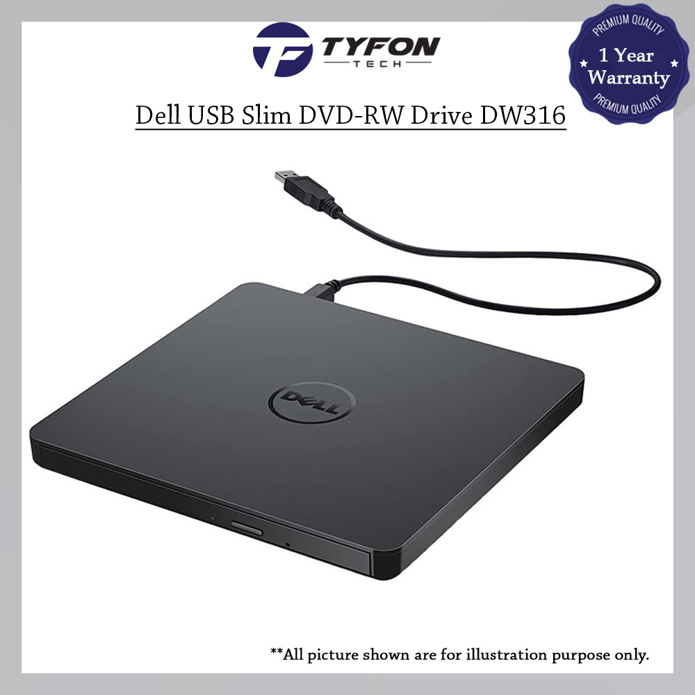 Dell DW316 USB Slim External DVD-RW Optical Drive (Refurbished ...
