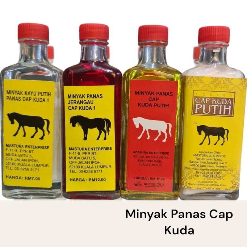 Minyak Panas Cap Kuda/Kuning/Merah/Hijau/Putih 60ml. | Shopee Malaysia