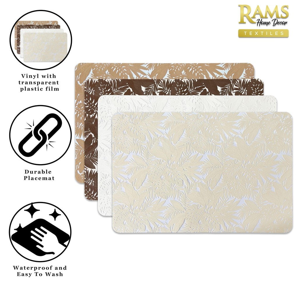 RamsHomeDecor Rectangle Plastic Placemats/Rectangle Transparent ...