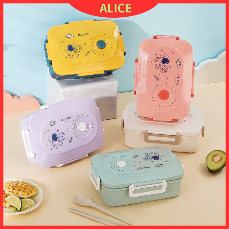 Heatable Plastic Lunch Box with Rectangular Segments Cartoon Design ...