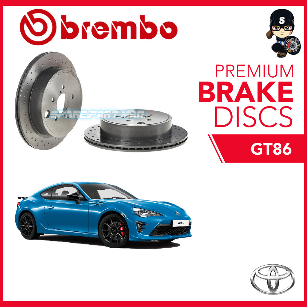 Original BREMBO Xtra Rear Disc Rotor (2pcs) - TYT GT86 | Shopee Malaysia
