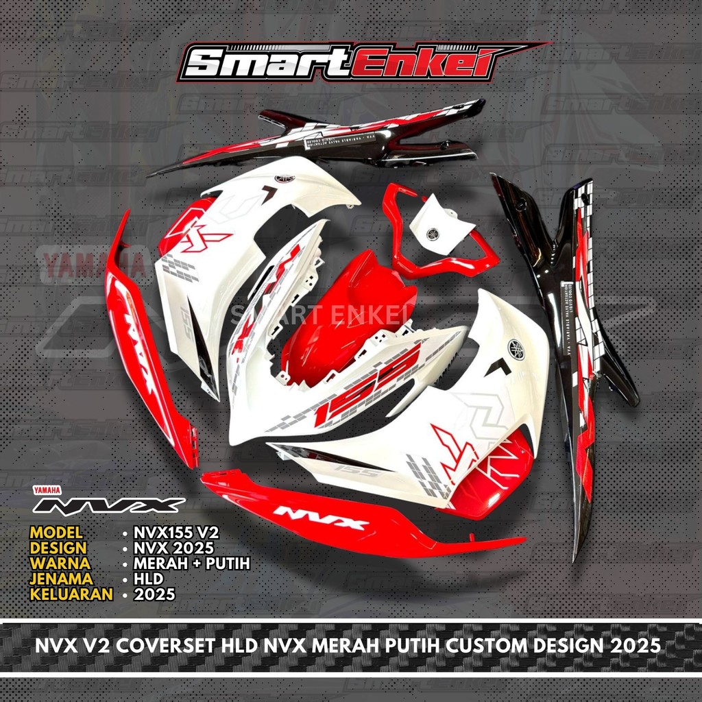 NVX V2 COVERSET NVX MERAH PUTIH CUSTOM DESIGN 2025 HLD | Shopee Malaysia