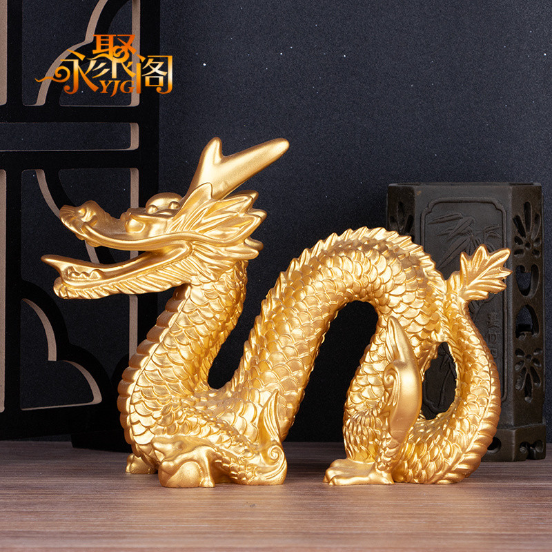 Resin Dragon Ornaments Lucky Crafts Office Dragon Shape Model Zodiac ...