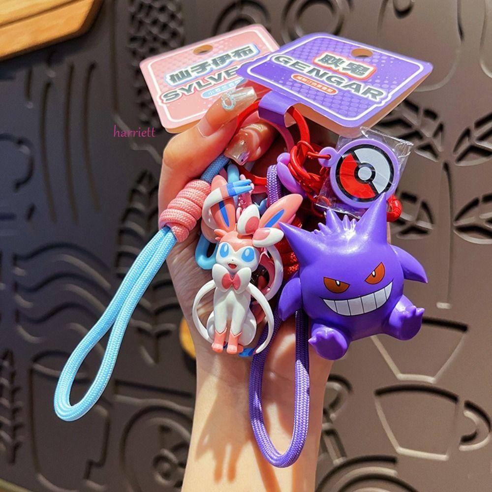 HARRIETT Pikachu Figures Keychain, Sprigatito Quaxly Gengar Pendant ...