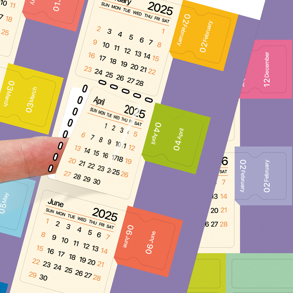 2 Sheets Colorful Calendar Stickers, 2025-2026 Year Calendar Index ...