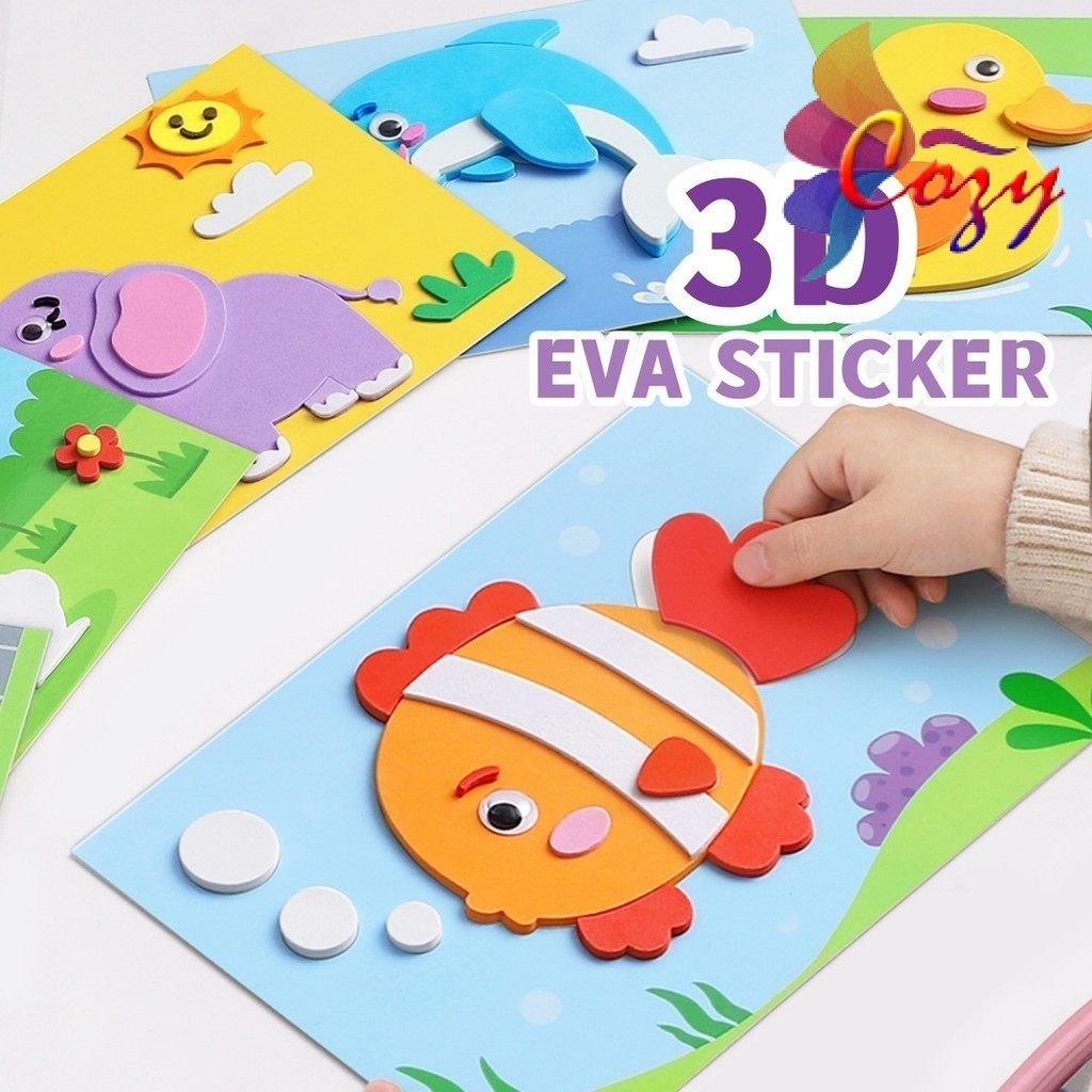 (1 pcs) 3D Foam DIY EVA Sticker Art Craft Kits Children Fun Activity ...